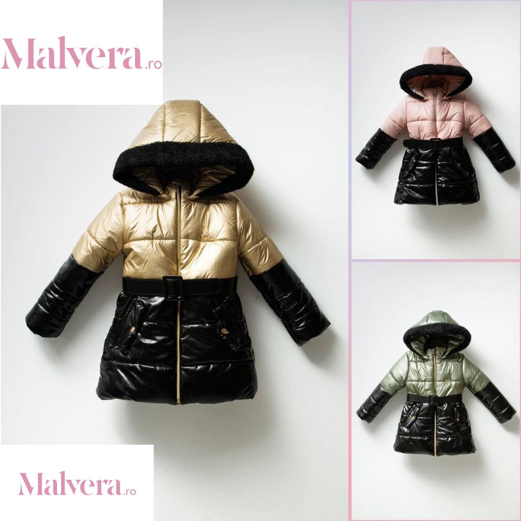 Geaca pentru Fetite, cu Gluga cu Blanita, Ingrid